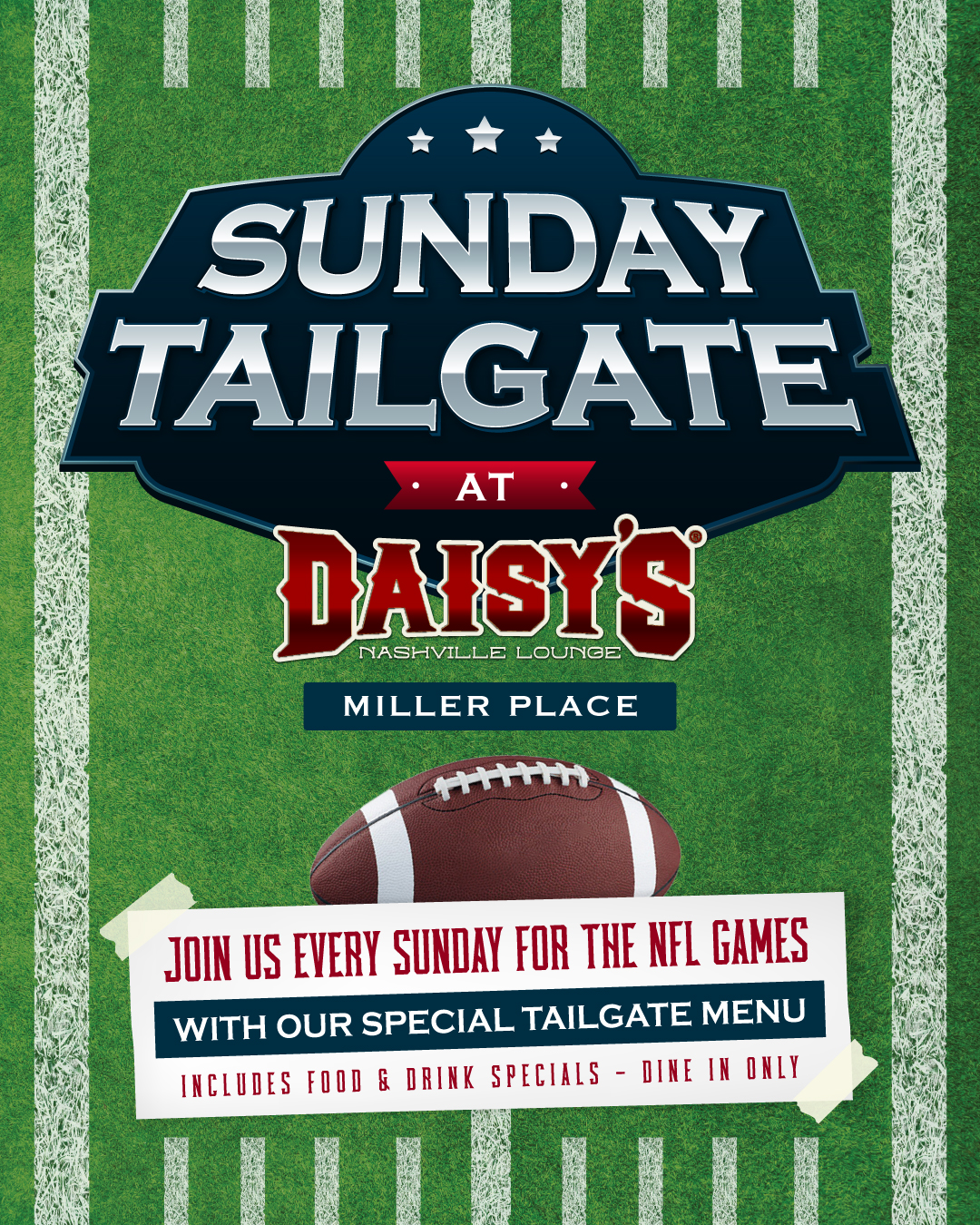 FOOTBALL SUNDAY TAILGATE - Daisy's Long Island